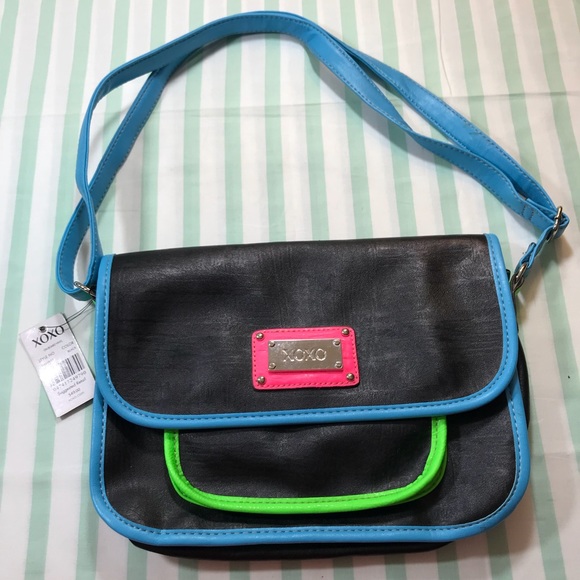 XOXO | Bags | Xoxo Black Purse With Neon Details New | Poshmark